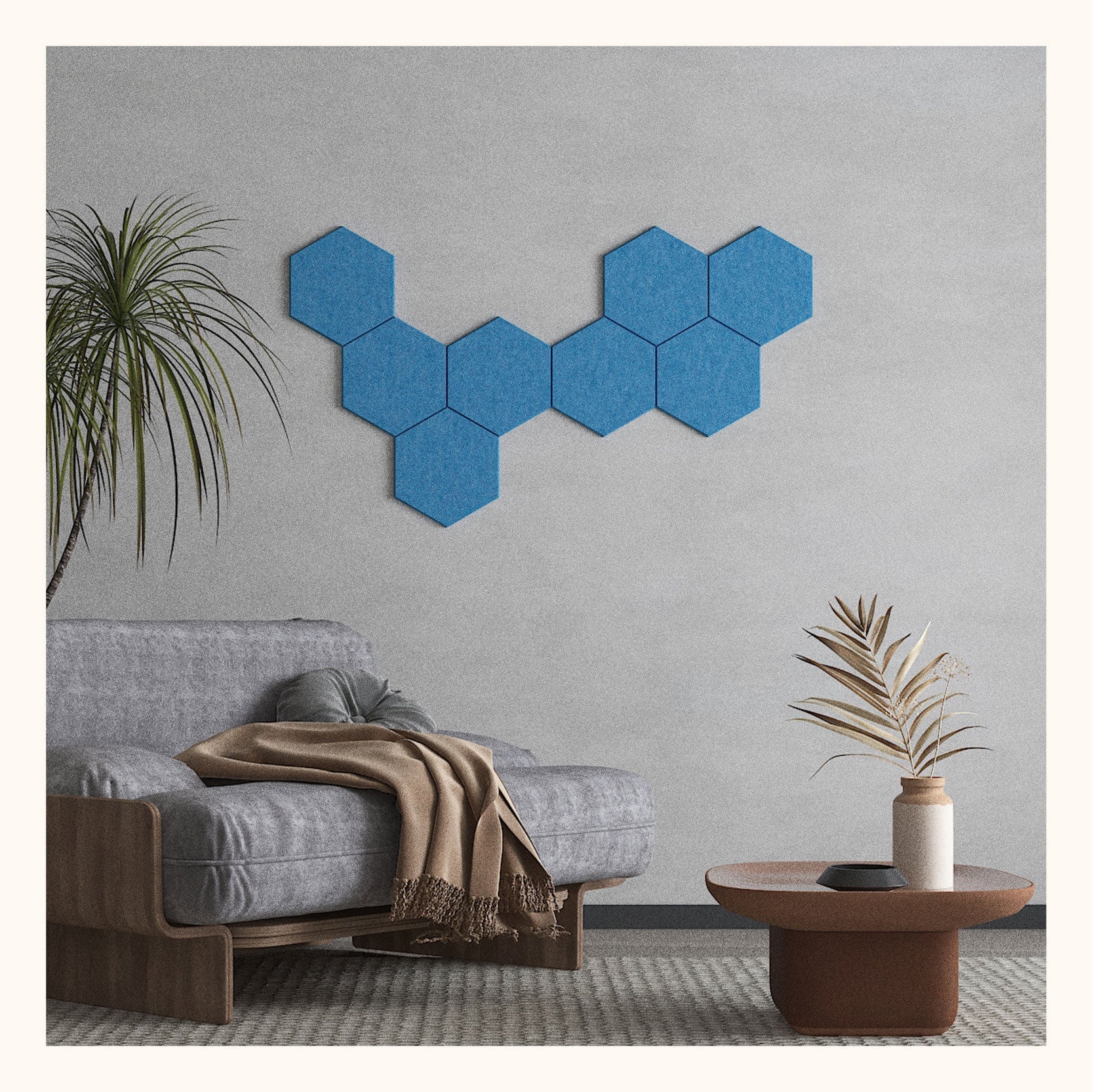 Honeycomb shape in mono color-Wall art – Lubad